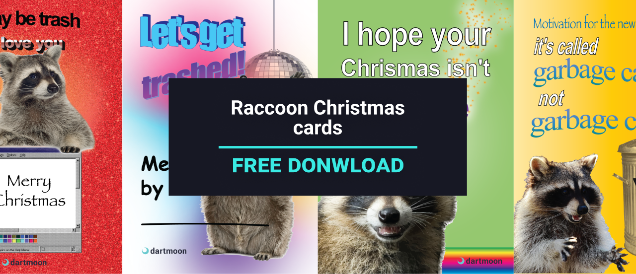 [FREE DOWNLOAD] Printable Racoon Christmas cards | Dartmoon